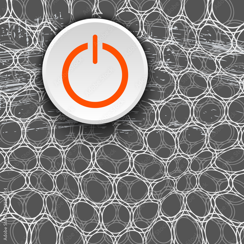 Black and white background with pattern and power button Stock Vector ...