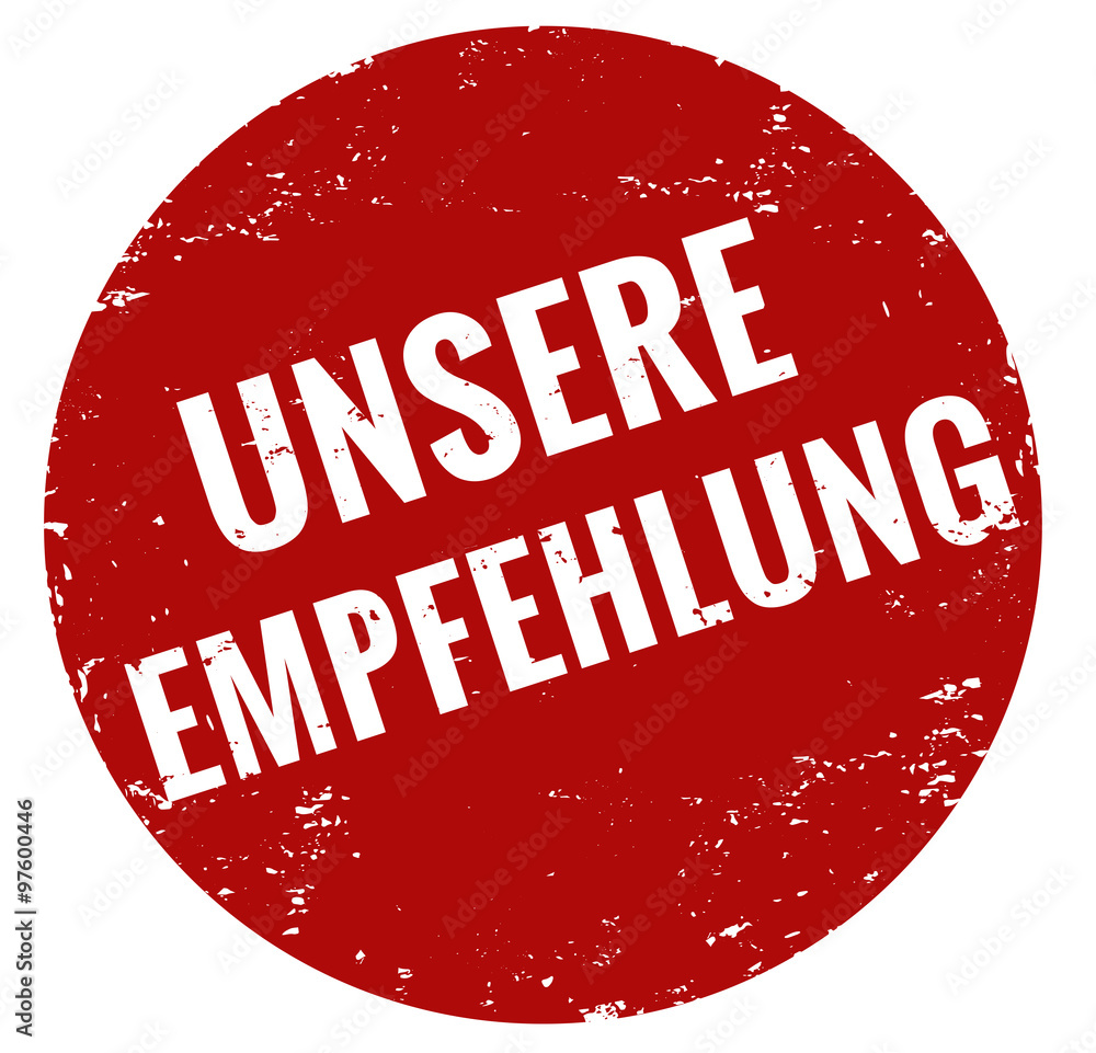 Unsere Empfehlung Stempel rot Stock-Vektorgrafik | Adobe Stock