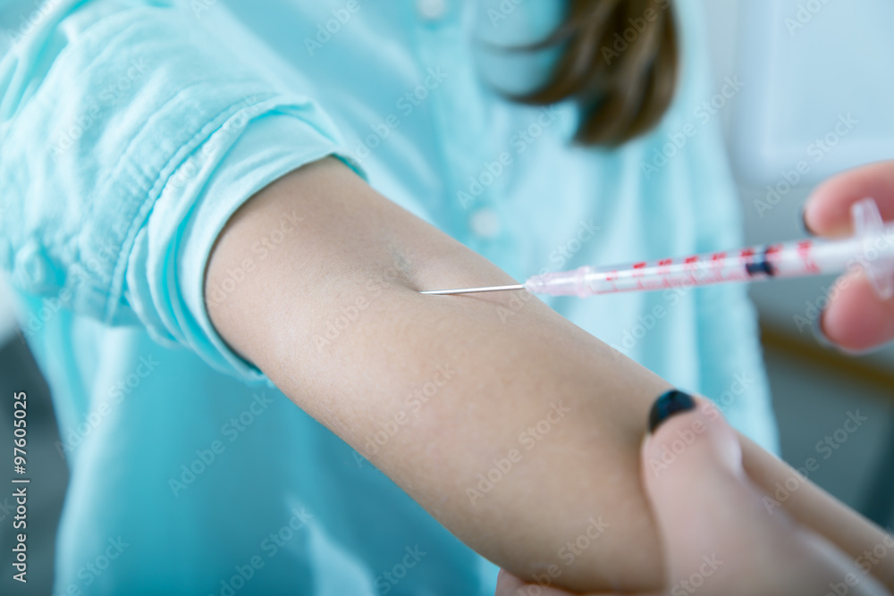 Doctor giving an injection to a patient..toned image. Stock Photo ...