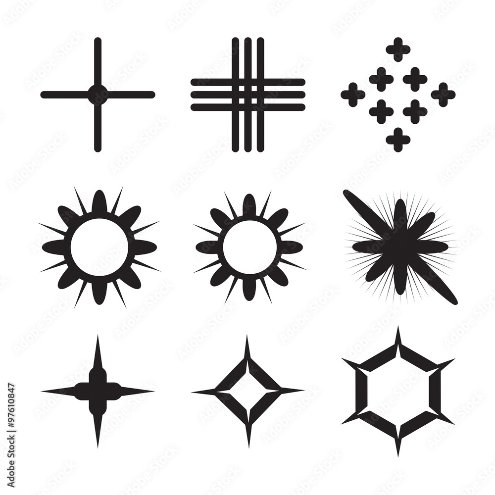 Star icons set. Sparkle vector. Star pictograms collection. Simp Stock ...