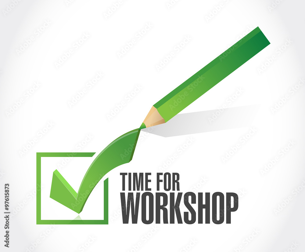 Time for workshop check mark sign concept Stock Illustration | Adobe Stock