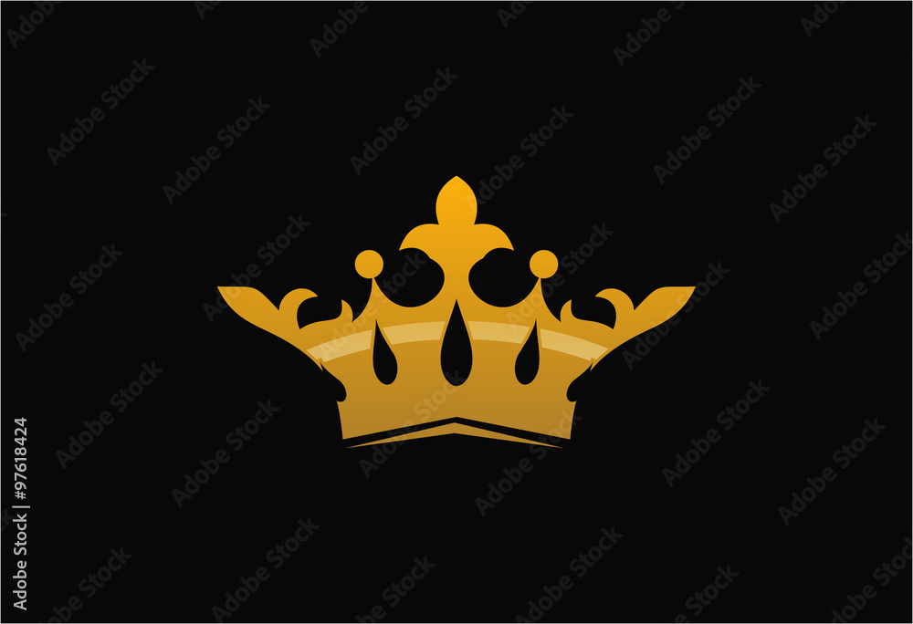 royal king crown symbol vector logo Stock Vector | Adobe Stock