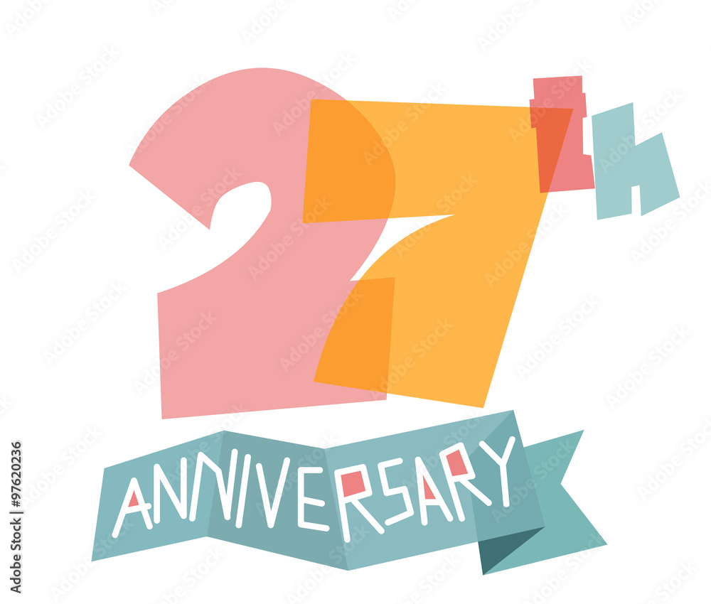 happy 27th anniversary Stock Vector | Adobe Stock