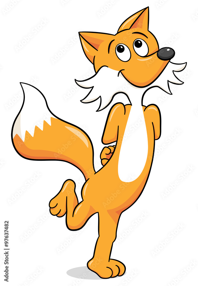 Cartoon Fuchs schaut verträumt เวกเตอร์สต็อก | Adobe Stock