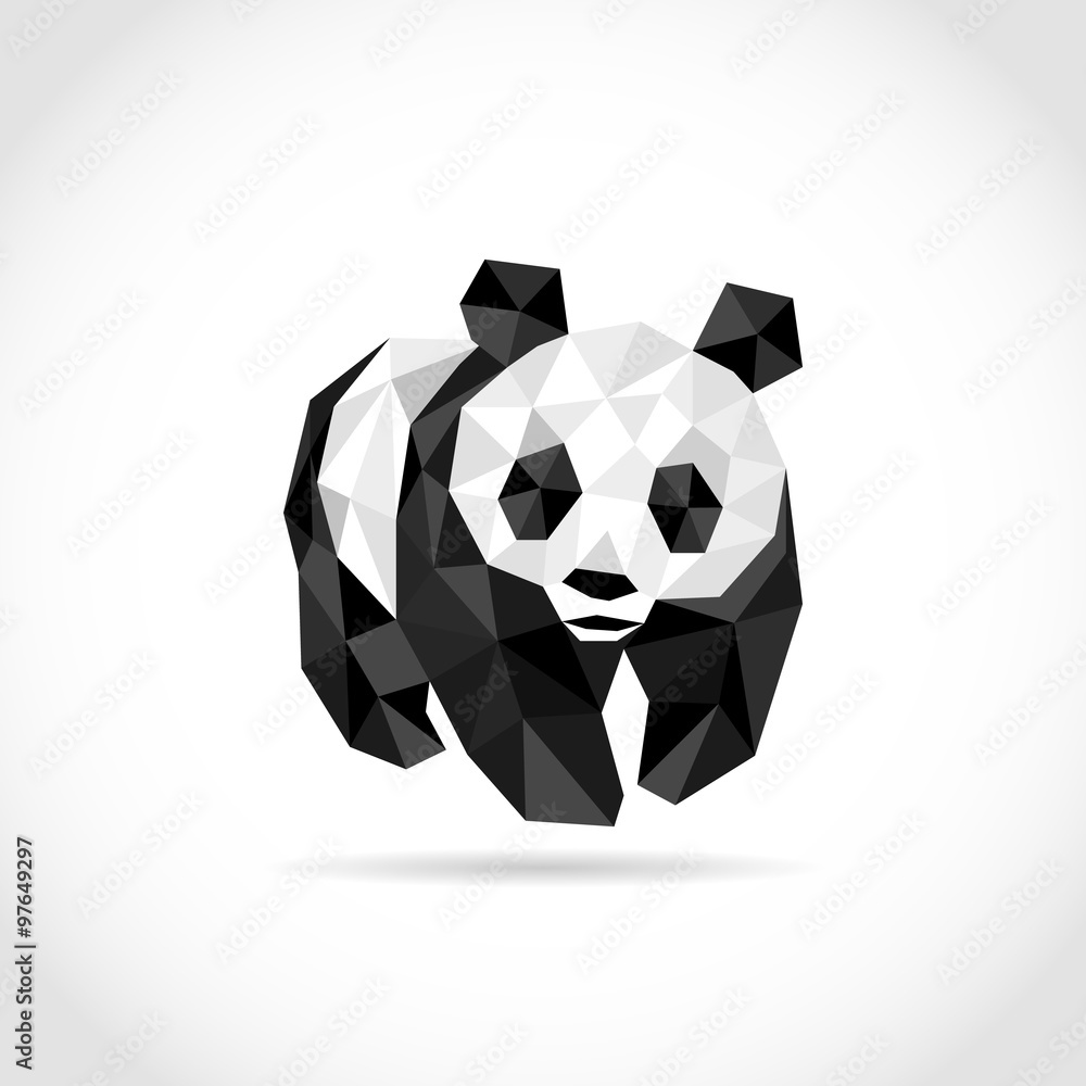 panda in Polygon style. low poly design in triangles Stock Vector ...