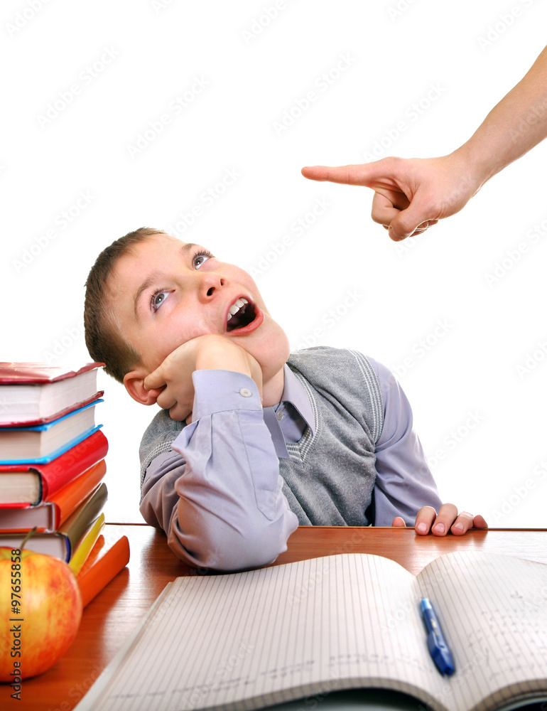 Lazy Kid doing Homework Stock Photo | Adobe Stock