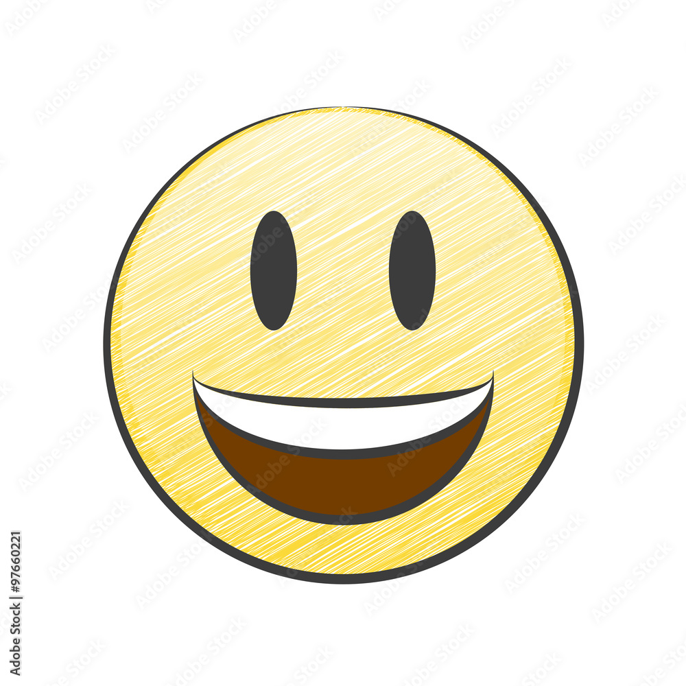 Lachendes Gesicht mit offenem Mund Stock-Vektorgrafik | Adobe Stock