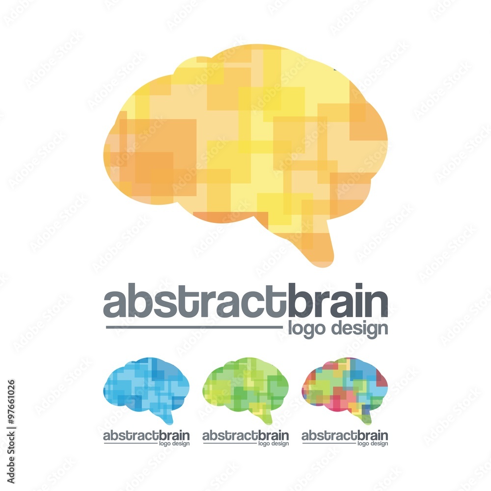 Square Abstract Brain Design Logo Vector Stock Vector | Adobe Stock