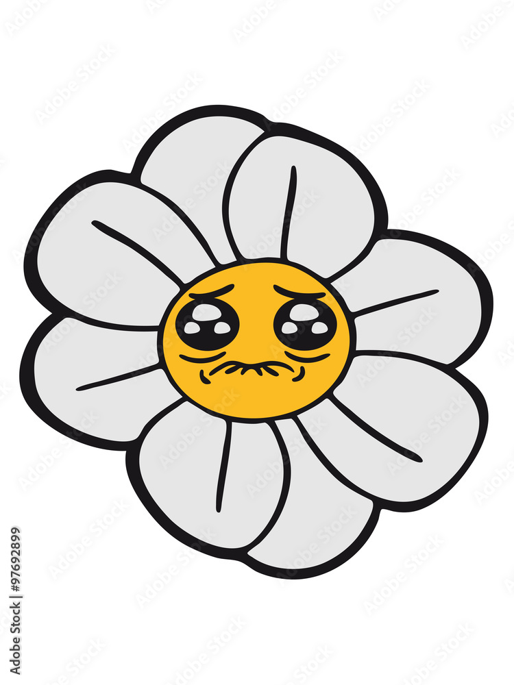 face, comic cartoon daisy buttercup daisy sad unhappy crying Stock ...