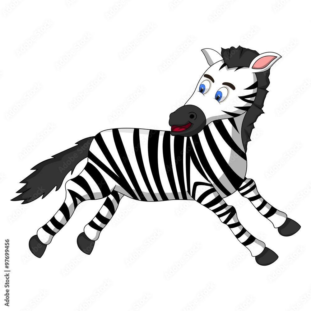 Zebra Cartoon Stock Vector | Adobe Stock
