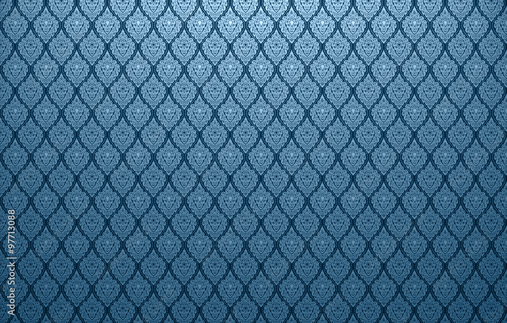 Background of Thai style fabric pattern with blue ภาพถ่ายสต็อก | Adobe ...