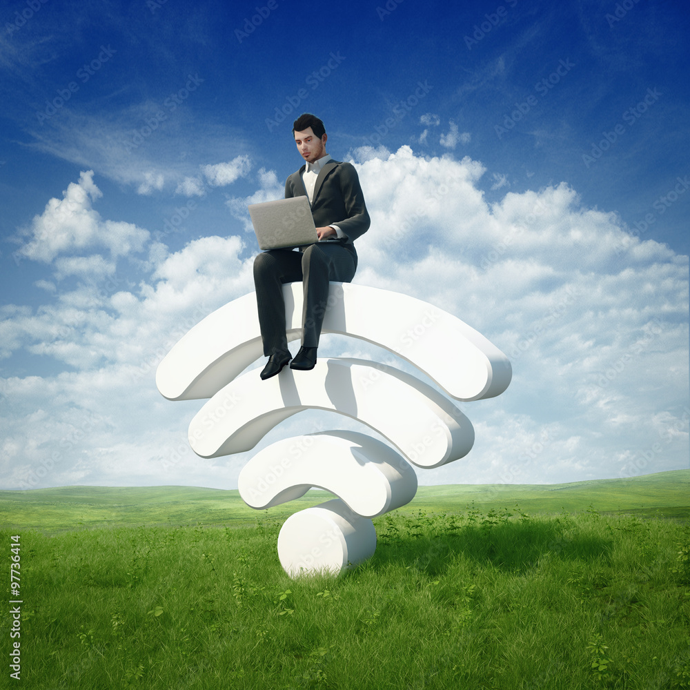 Public free Wi-Fi hotspot zone wireless connection template ...