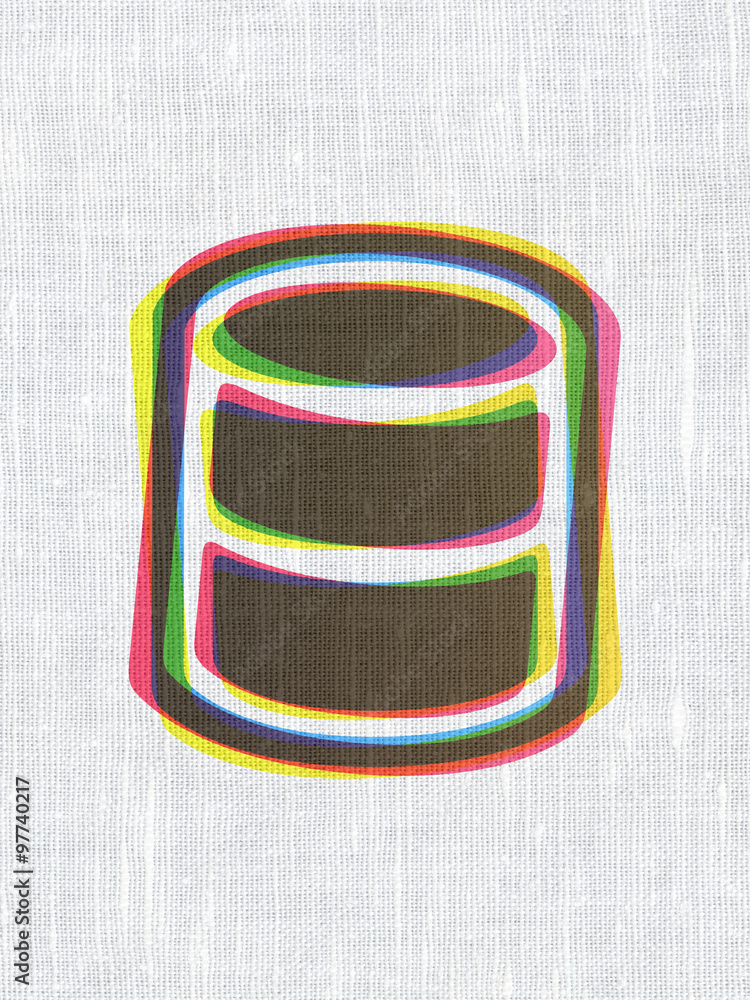 Database concept: Database on fabric texture background Stock ...