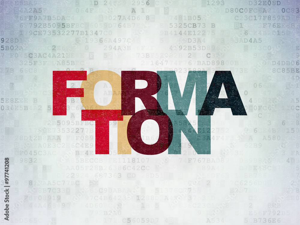 Education concept: Formation on Digital Paper background Stock ...