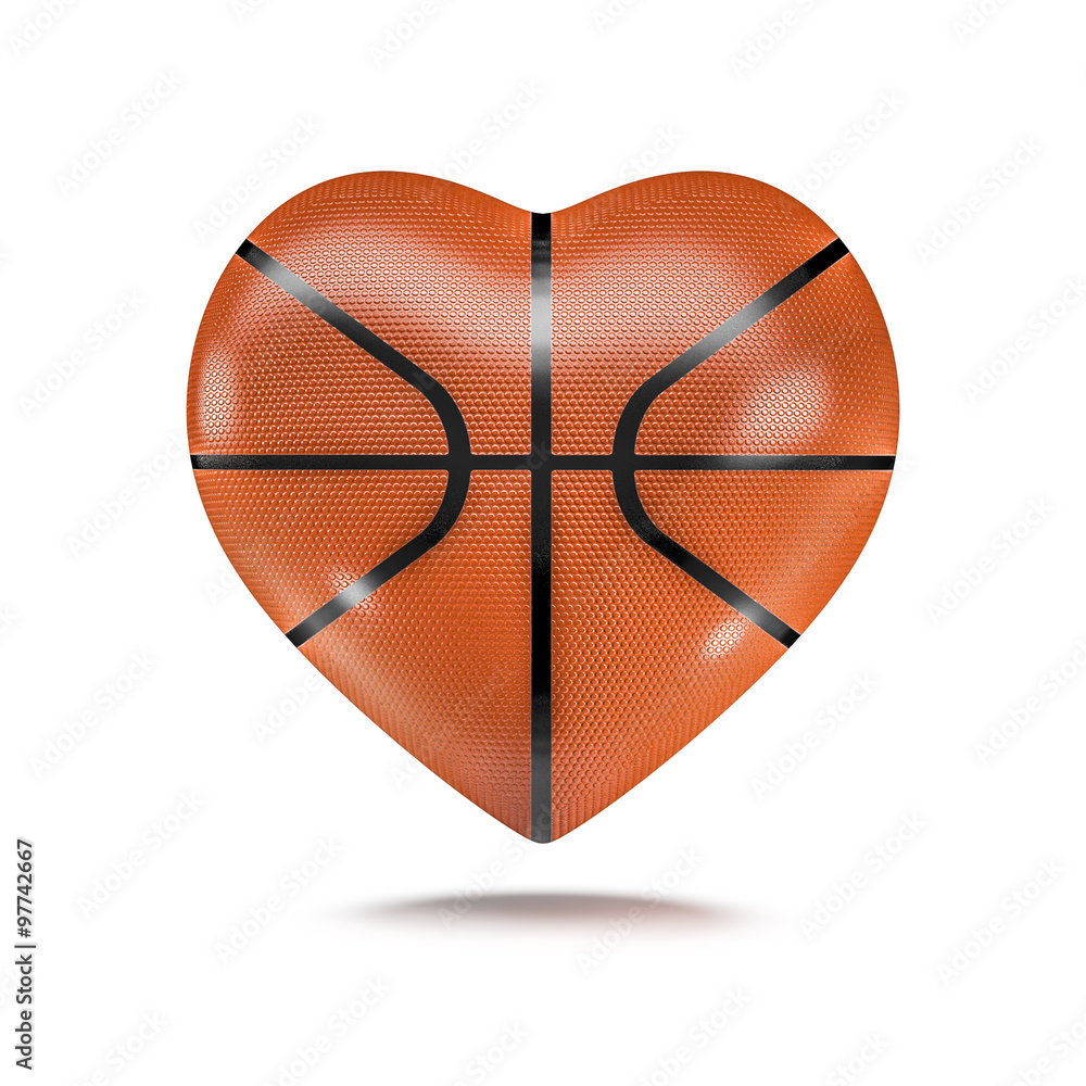 Basketball heart / 3D render of heart shaped basketball Stock ...