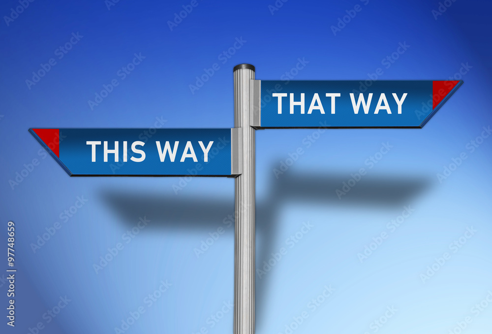 signpost THIS WAY-THAT WAY Stock-Illustration | Adobe Stock