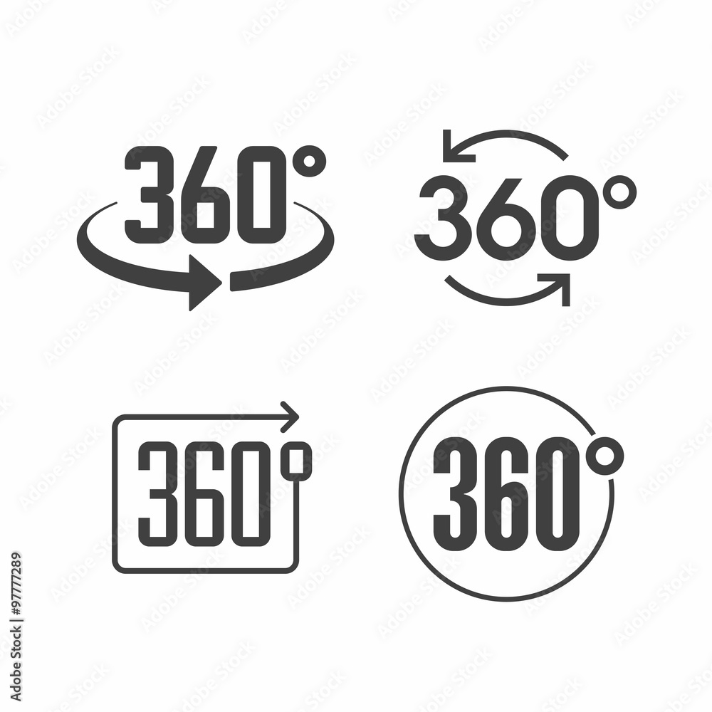 360 degrees view sign icon Stock Vector | Adobe Stock