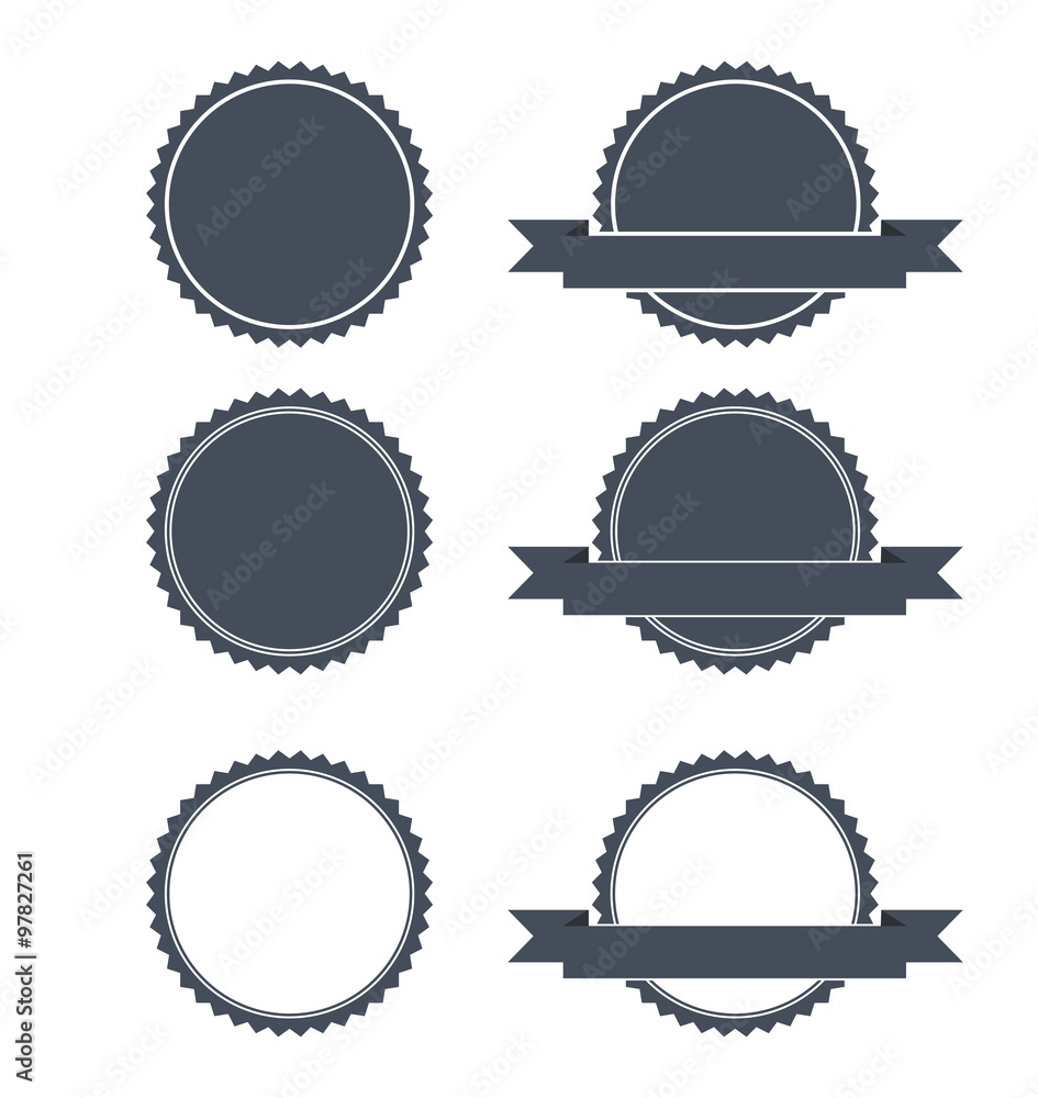 Blank Round Stamp Logo Sharp edges - Isolated Illustration Stock Vector ...