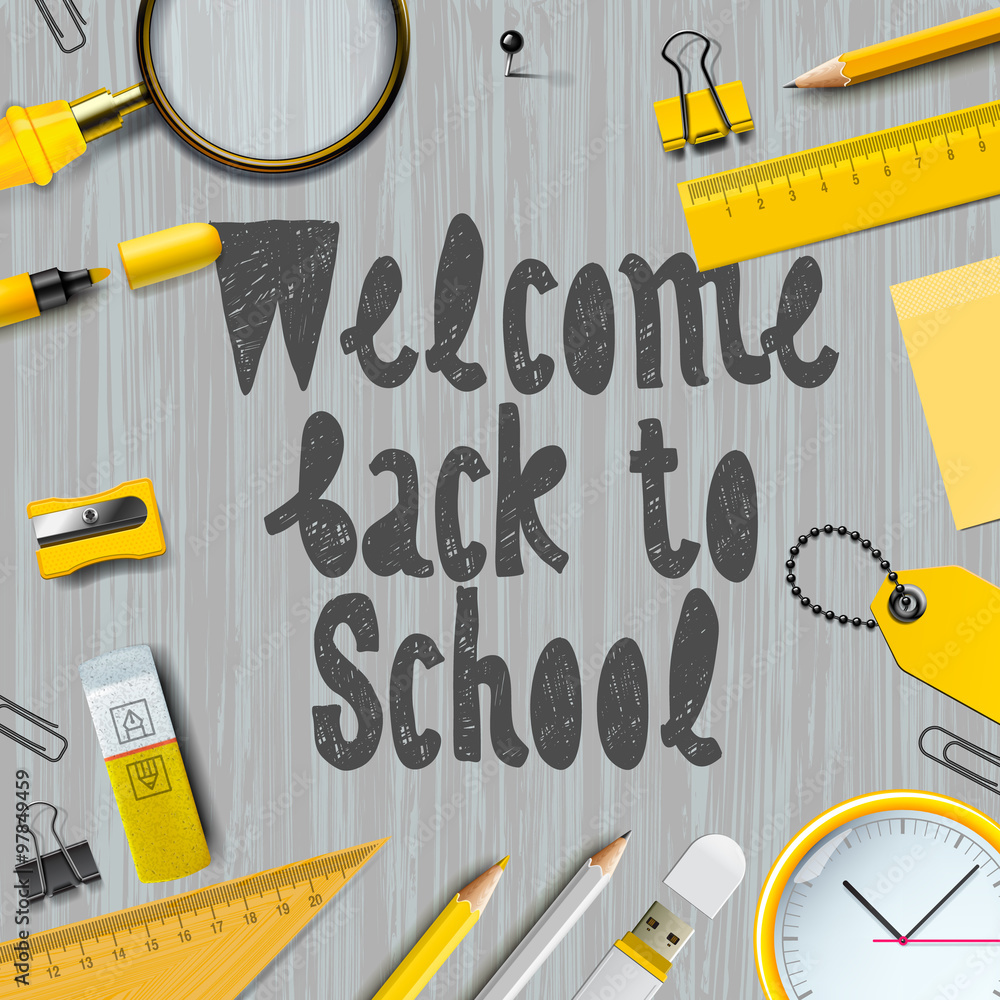Welcome back to school background Stock Vector | Adobe Stock