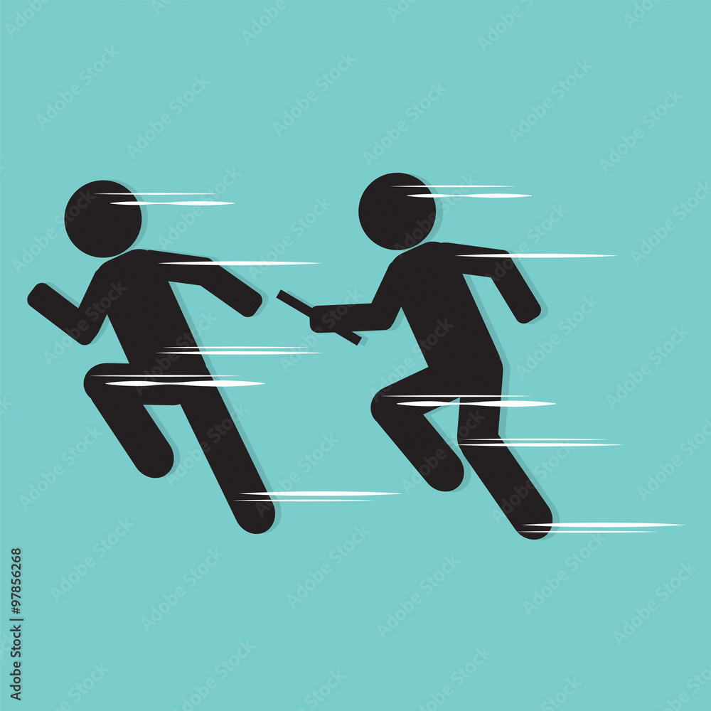 Relay Race Vector Illustration. Stock Vector | Adobe Stock