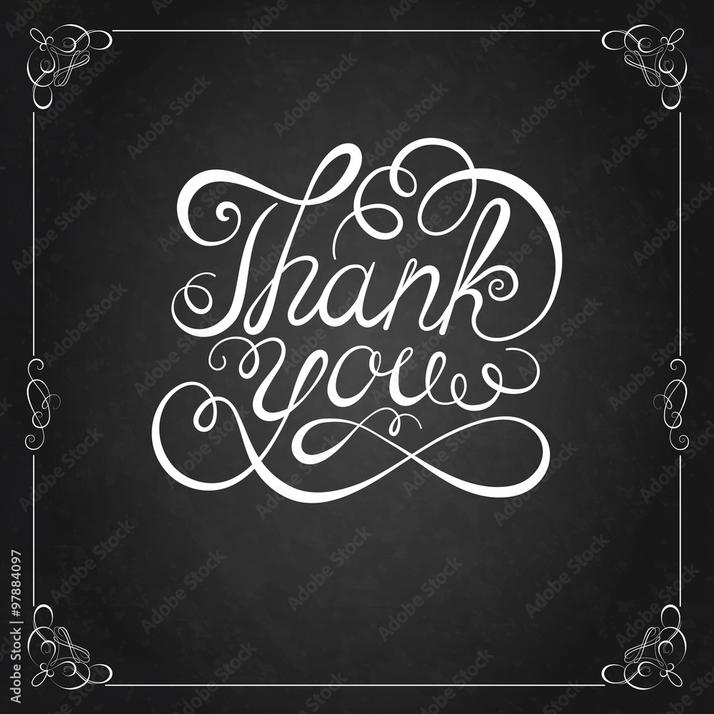 THANK YOU Hand lettering. Vector Stock Vector | Adobe Stock
