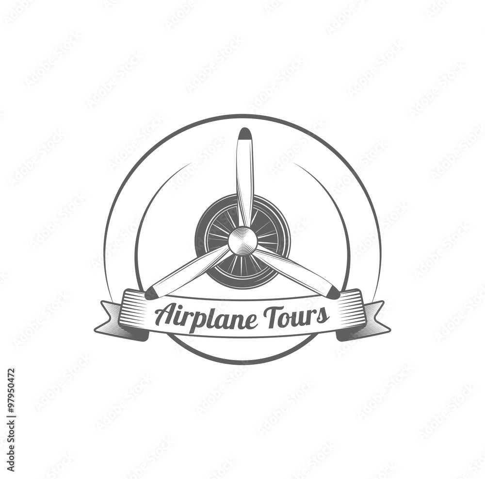 Airplane Propeller Label. Stock Illustration | Adobe Stock