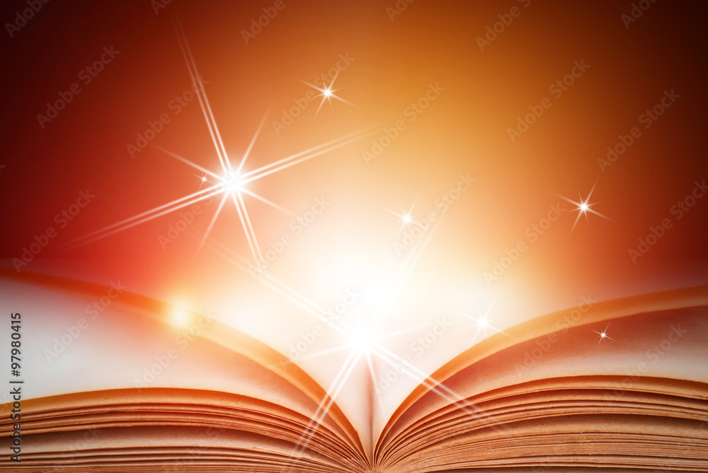 Abstract red gold magic book background Stock Photo | Adobe Stock