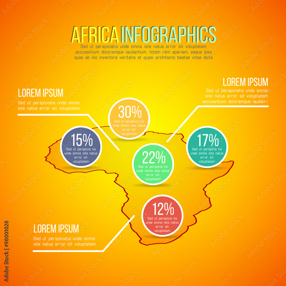 Vector africa map infographics design in perspective Stock Vector ...