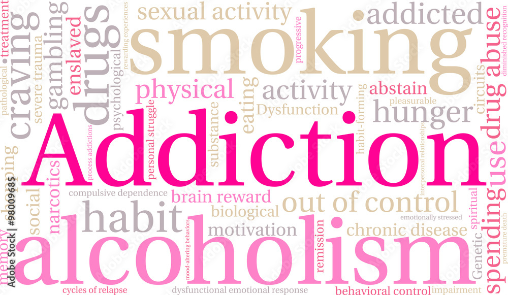 Addiction Word Cloud Stock Vector Adobe Stock