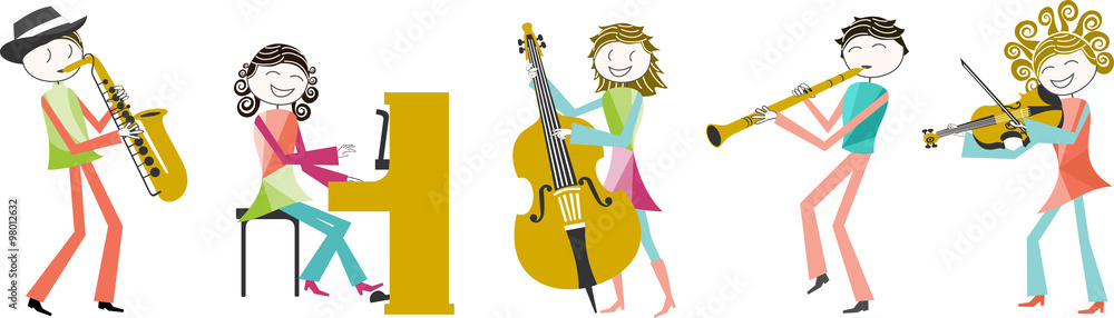 Vettoriale Stock Groupe de musicien | Adobe Stock
