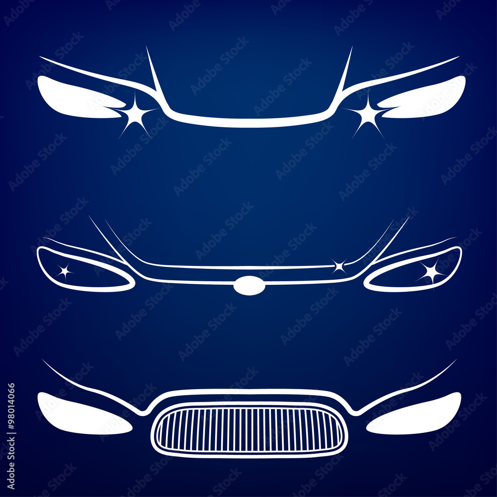 Car Headlights vector Stock Vector | Adobe Stock