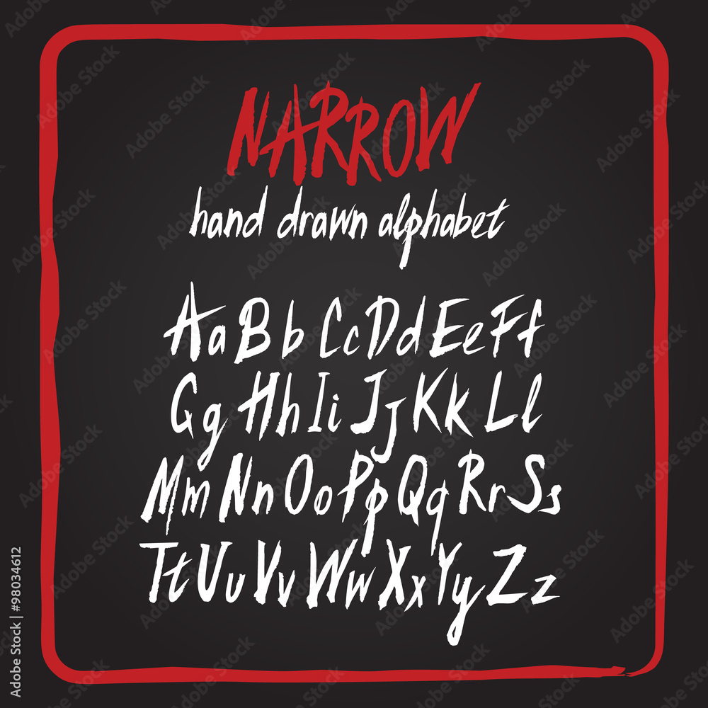 Hand drawn vector alphabet set. Brush painted letters in lowercase and ...