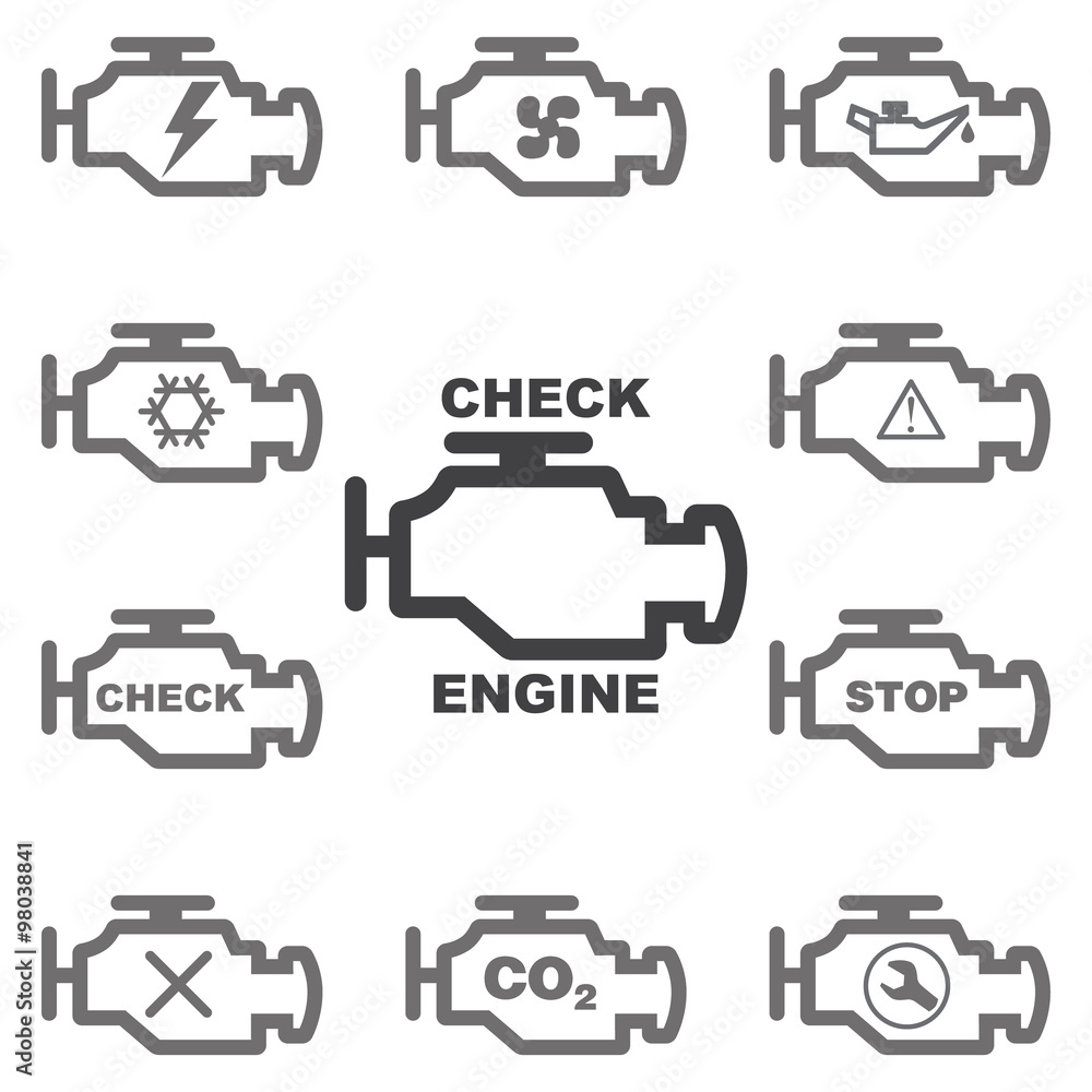 Check Engine Vector