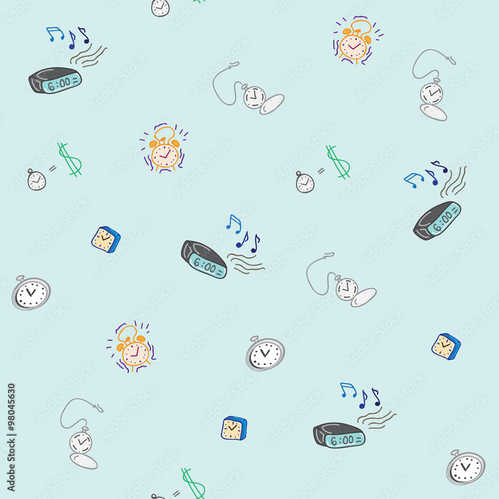 Vector time pattern Stock Vector | Adobe Stock