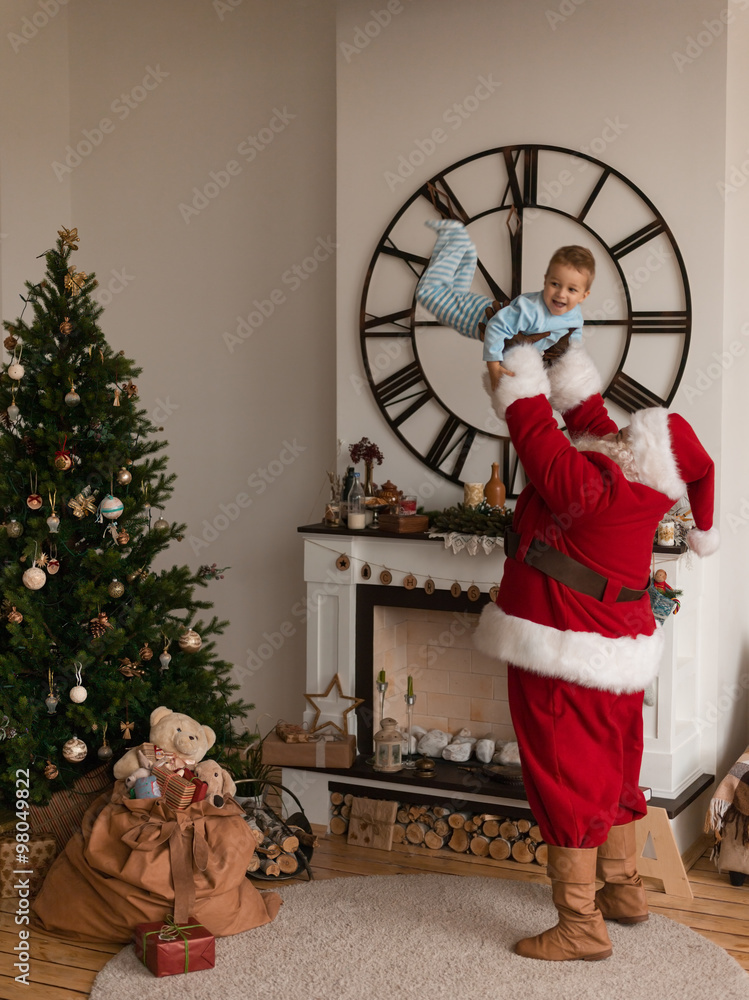 Santa Claus with Child Stock Photo | Adobe Stock