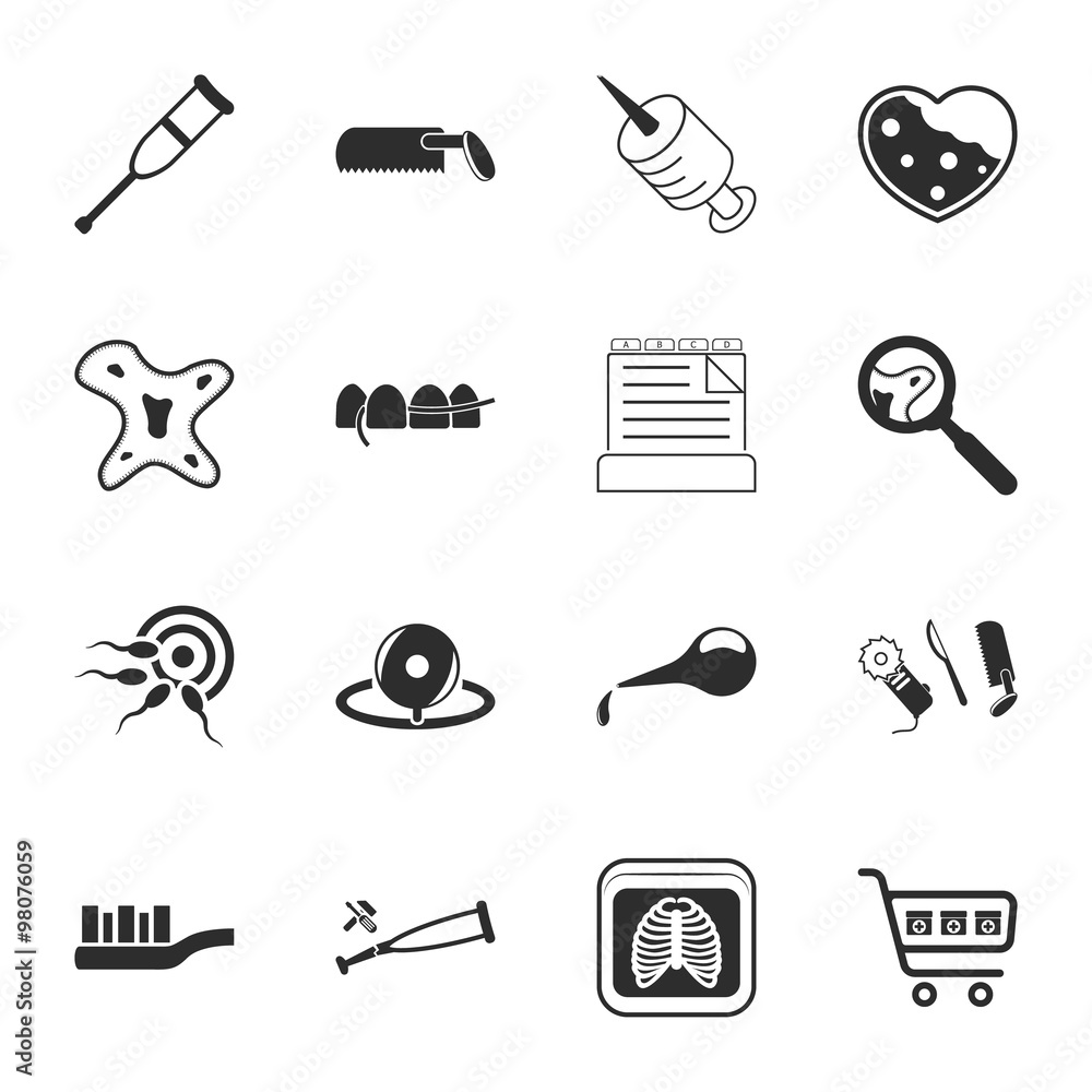 medicine 16 icons universal set for web and mobile Stock Vector | Adobe ...