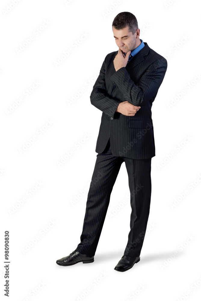 man in a suit thinking about something Stock Photo | Adobe Stock