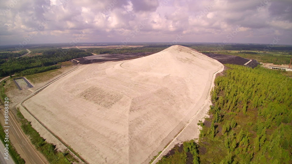 Large oil shale in the middle of the forest. Oil shale is fine-grained ...