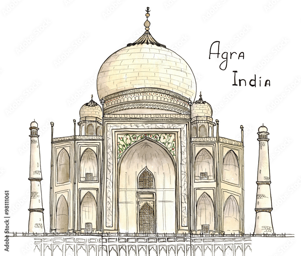 Taj Mahal Architectural Drawing