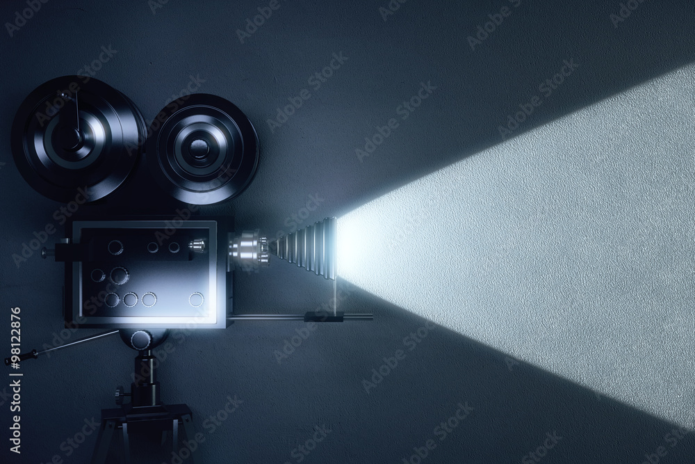 Vintage camera making a film in the dark room Stock-Illustration ...