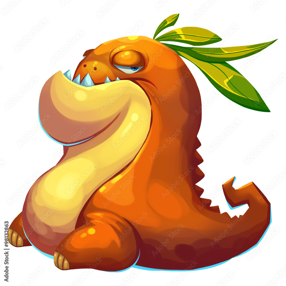 Illustration: The Fat Mud Monster of Fantastic Forest isolated on White ...