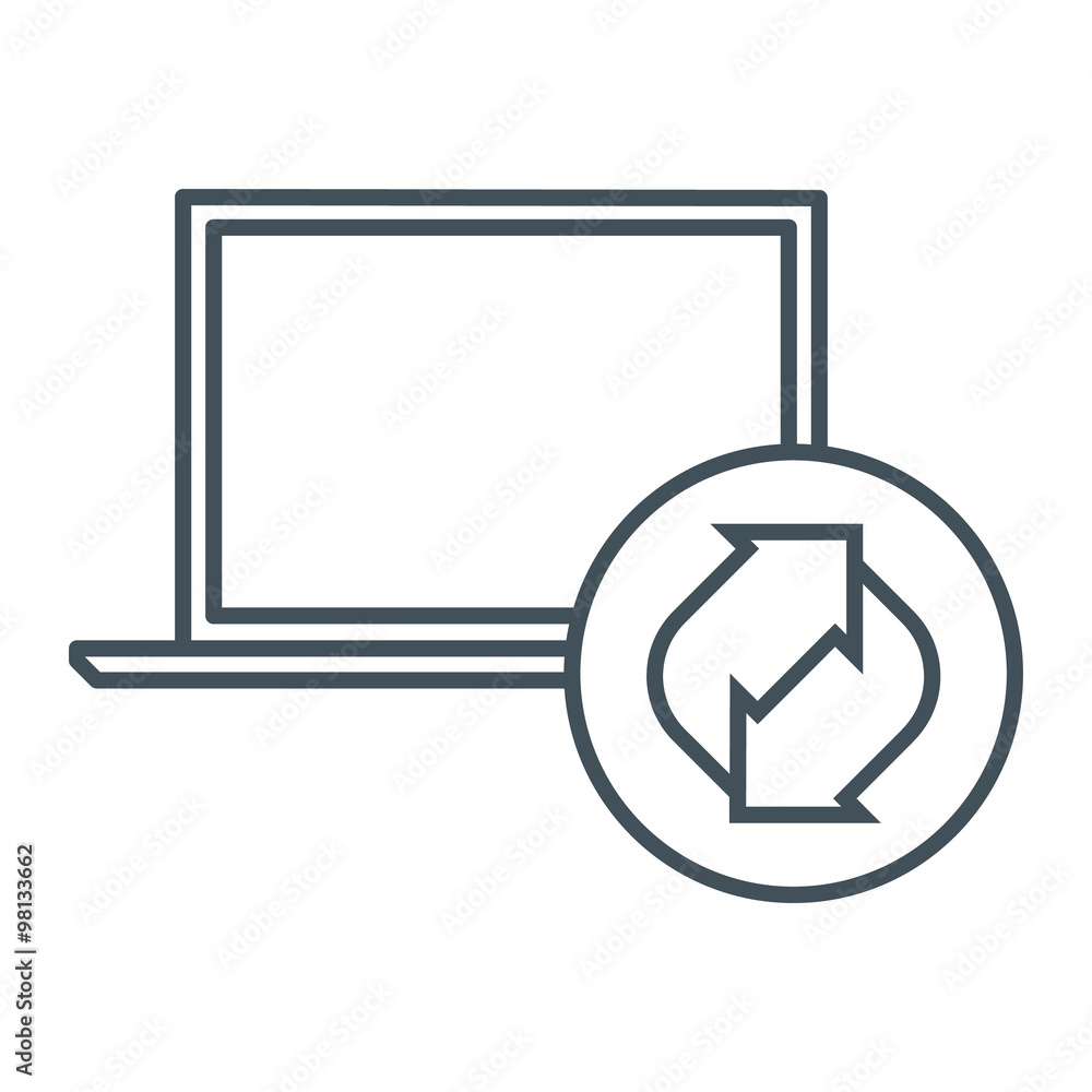 Recycling computer icon Stock Vector | Adobe Stock