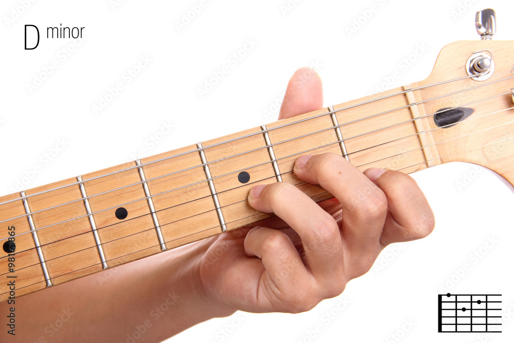 D minor guitar chord tutorial Stock Photo | Adobe Stock