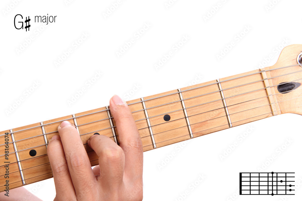 G sharp major guitar chord tutorial Stock Photo | Adobe Stock