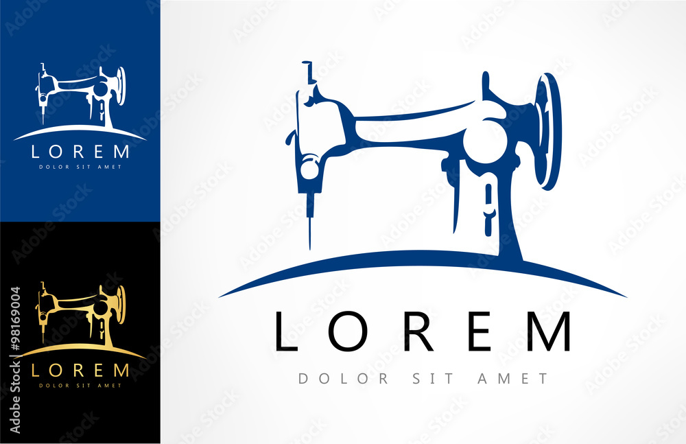 sewing machine logo Stock Vector | Adobe Stock