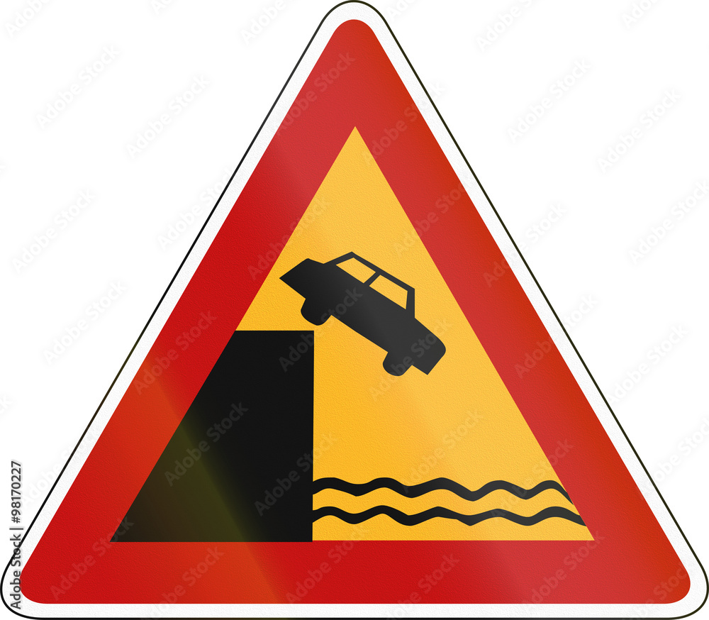 South Korea road sign - Quayside or river bank Stock Illustration ...
