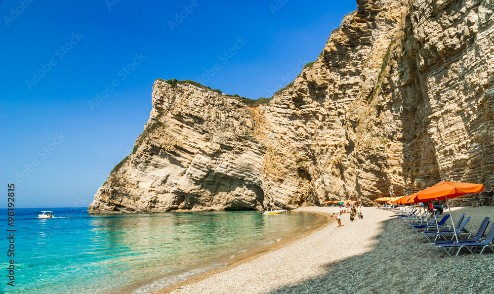 Paradise Beach, Corfu Island, Greece. Paradise Beach is one of the most ...