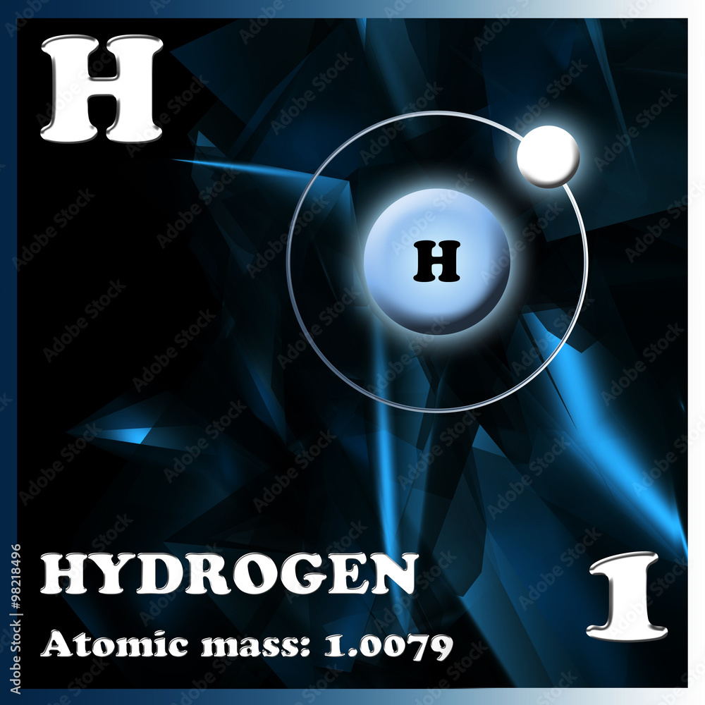 The element hydrogen in the periodic table of Mendeleev Stock ...