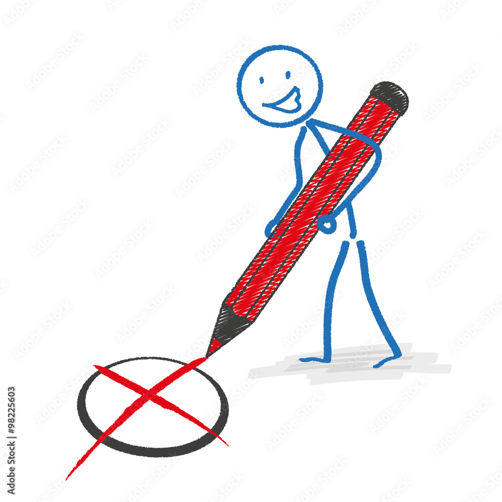 Stickman Vote Pencil Stock Vector | Adobe Stock