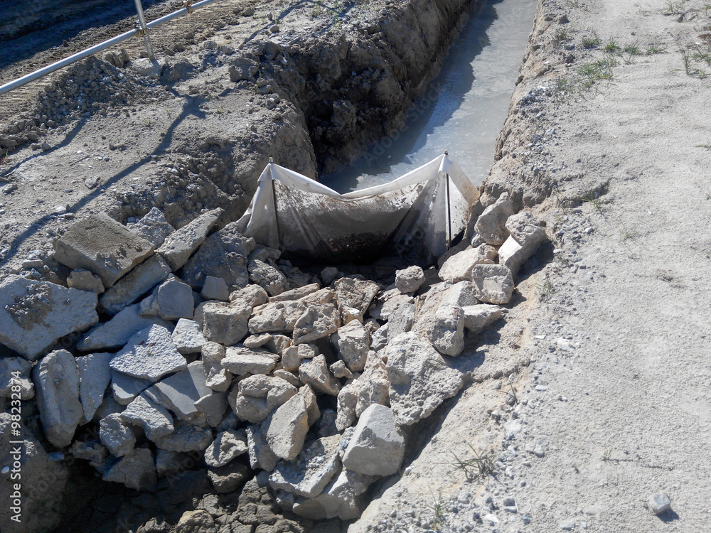 Check dam or silt trap at the construction site Stock Photo | Adobe Stock